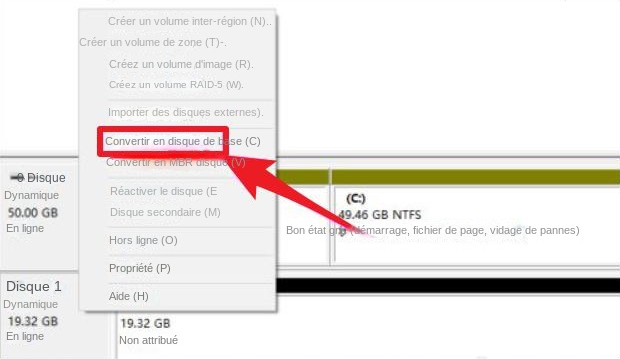 Comment convertir un disque dynamique en disque de base en toute ...