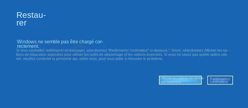 Comment faire si Windows ne s'est pas chargé correctement ? - Rene.E Laboratory