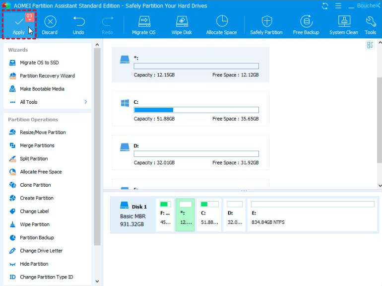 Comment faire s'il est impossible de mettre à jour la partition ...