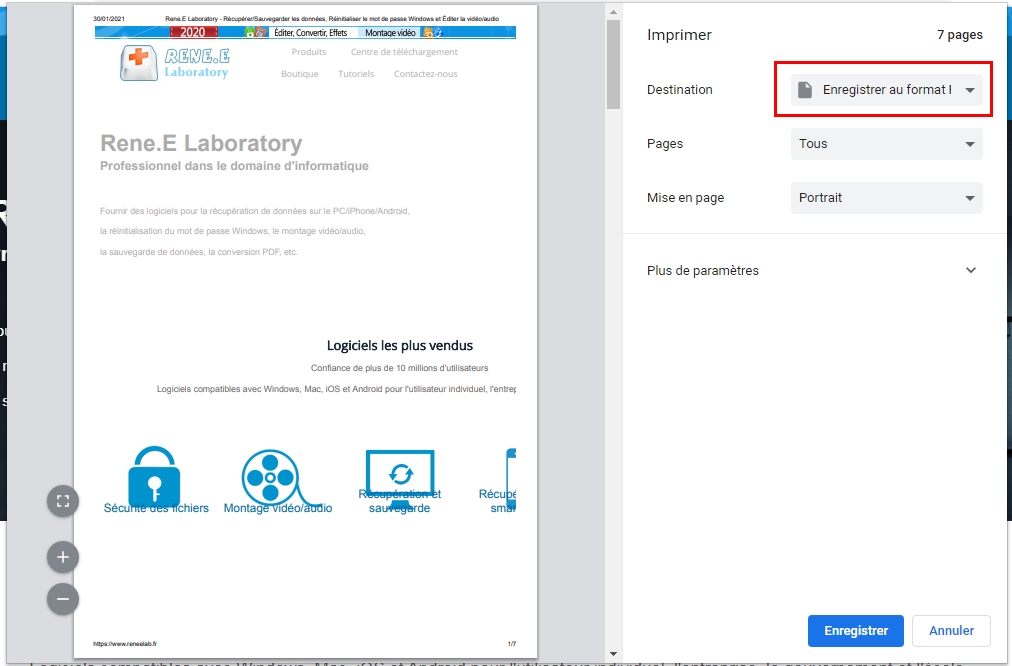 Comment convertir une page Web en PDF ? – Rene.E Laboratory Support Center